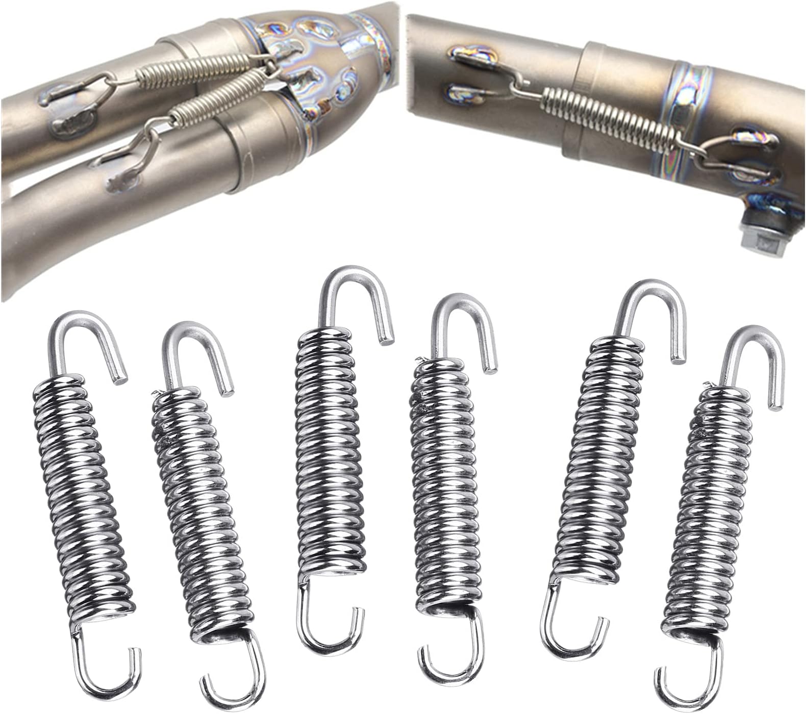 Amazon.com: Motorcycle Exhaust Pipe Springs, 6Pcs Stainless Steel 65mm ...