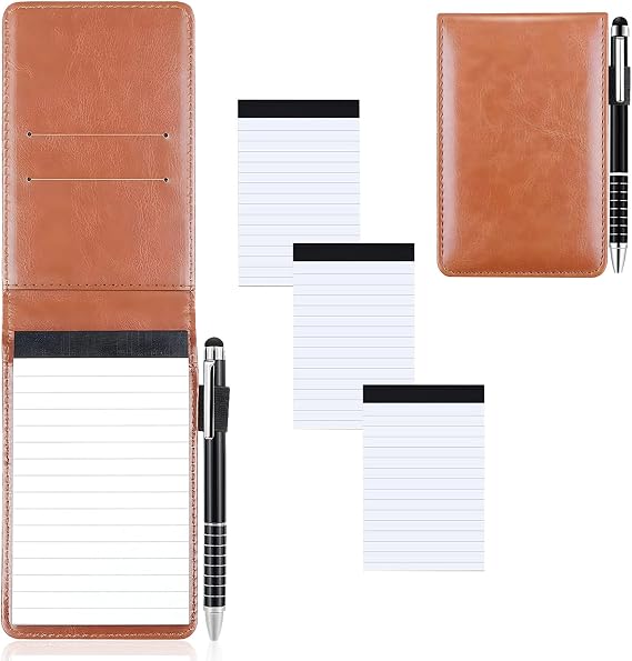 WACH AUF Pocket Notebook A7 Small Notebook with Pen Portable Leather ...