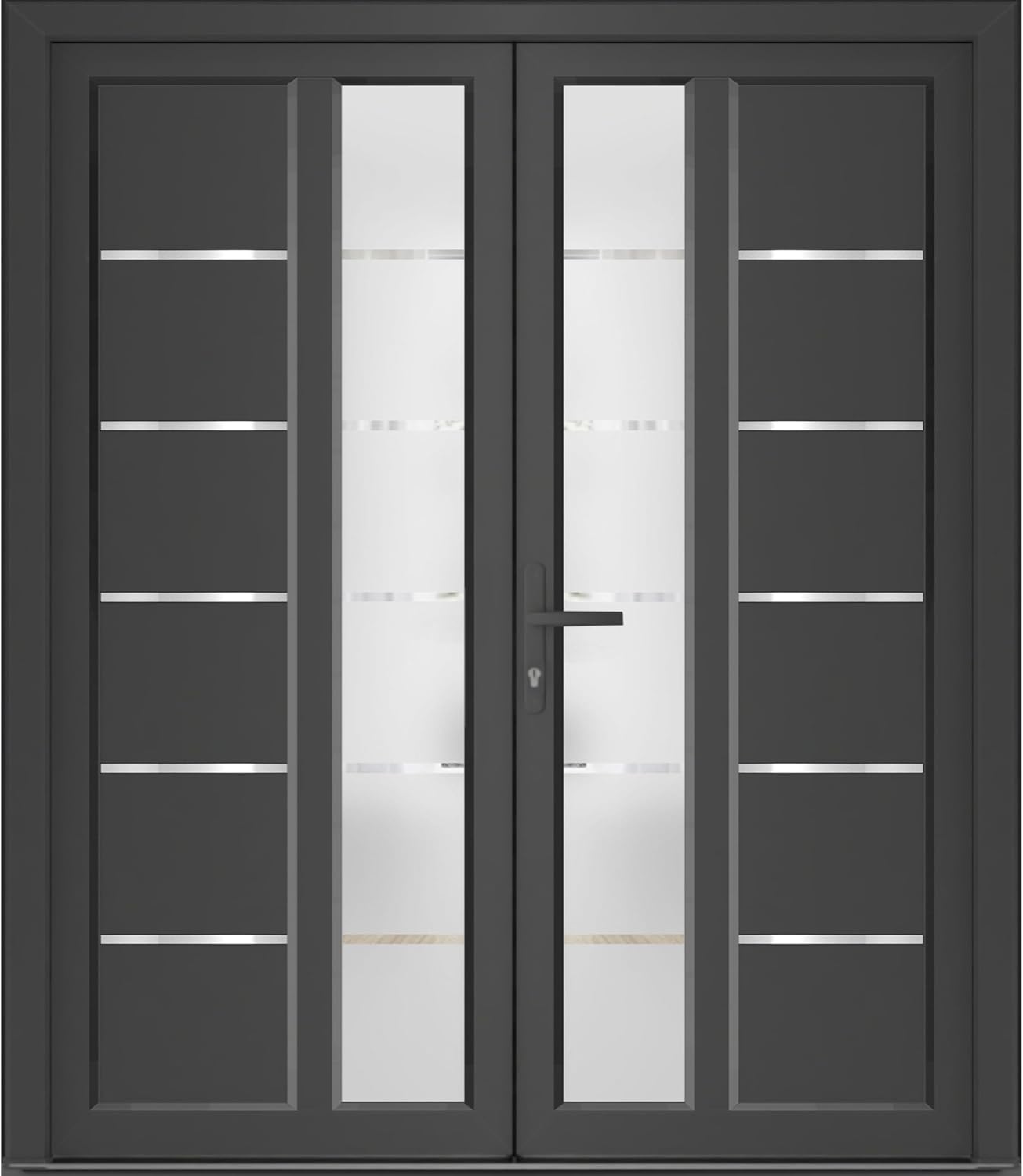 VDOMDOORS Front Exterior Prehung Metal-Plastic Double Doors/MANUX 8088 ...