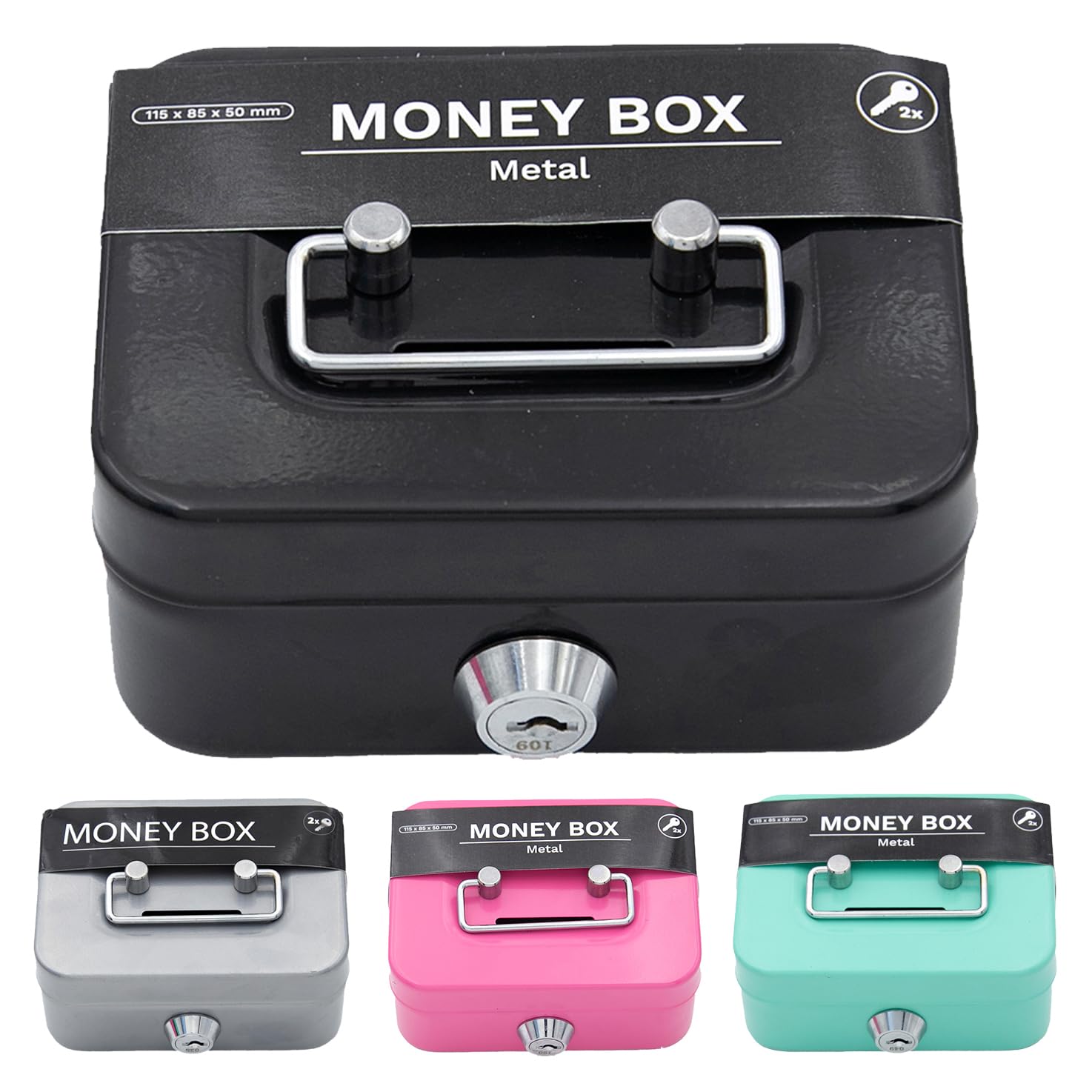 WADY Small Cash Box With Lock And Slot - Locking Small Steel Cash Box ...