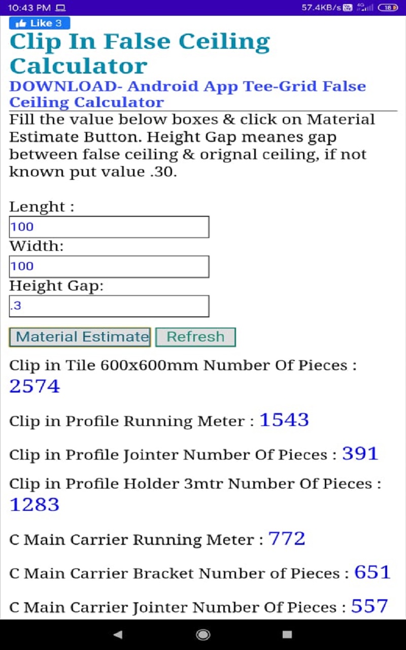 False Ceiling Calculators - App on Amazon Appstore