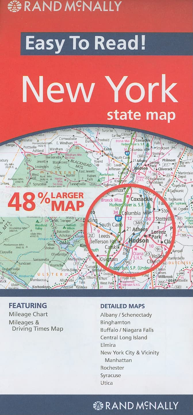 Amazon.com: Easy To Read: New York State Map: 9780528881923: Rand ...