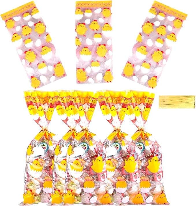 Amazon.com: Easter Chicks Candy Goodies Bags Chicken Farm Animals ...
