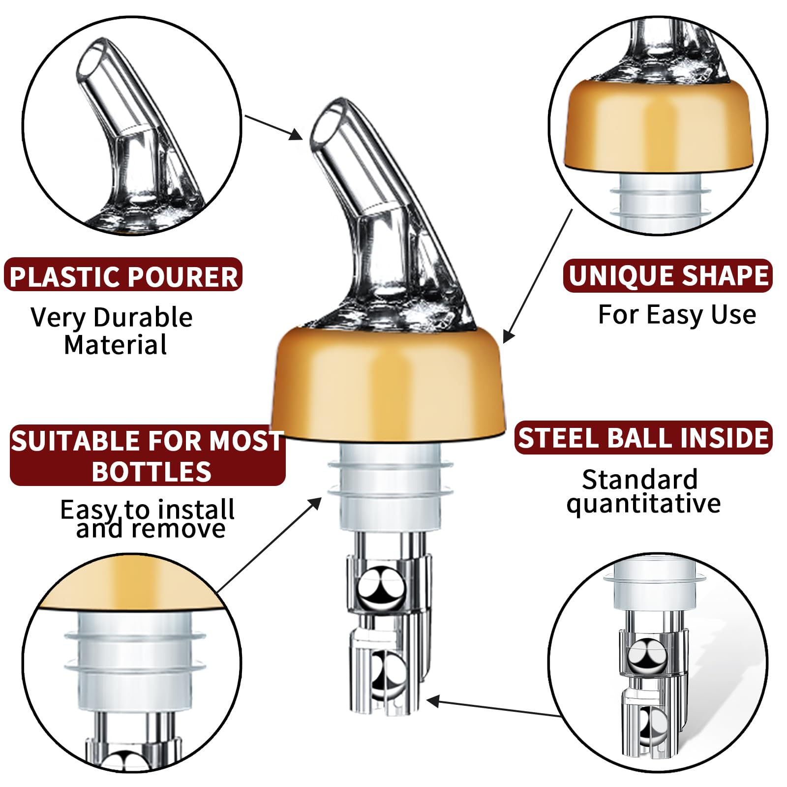 Snapklik.com : Automatic Measured Bottle Pourer - Quick Shot Spirit ...