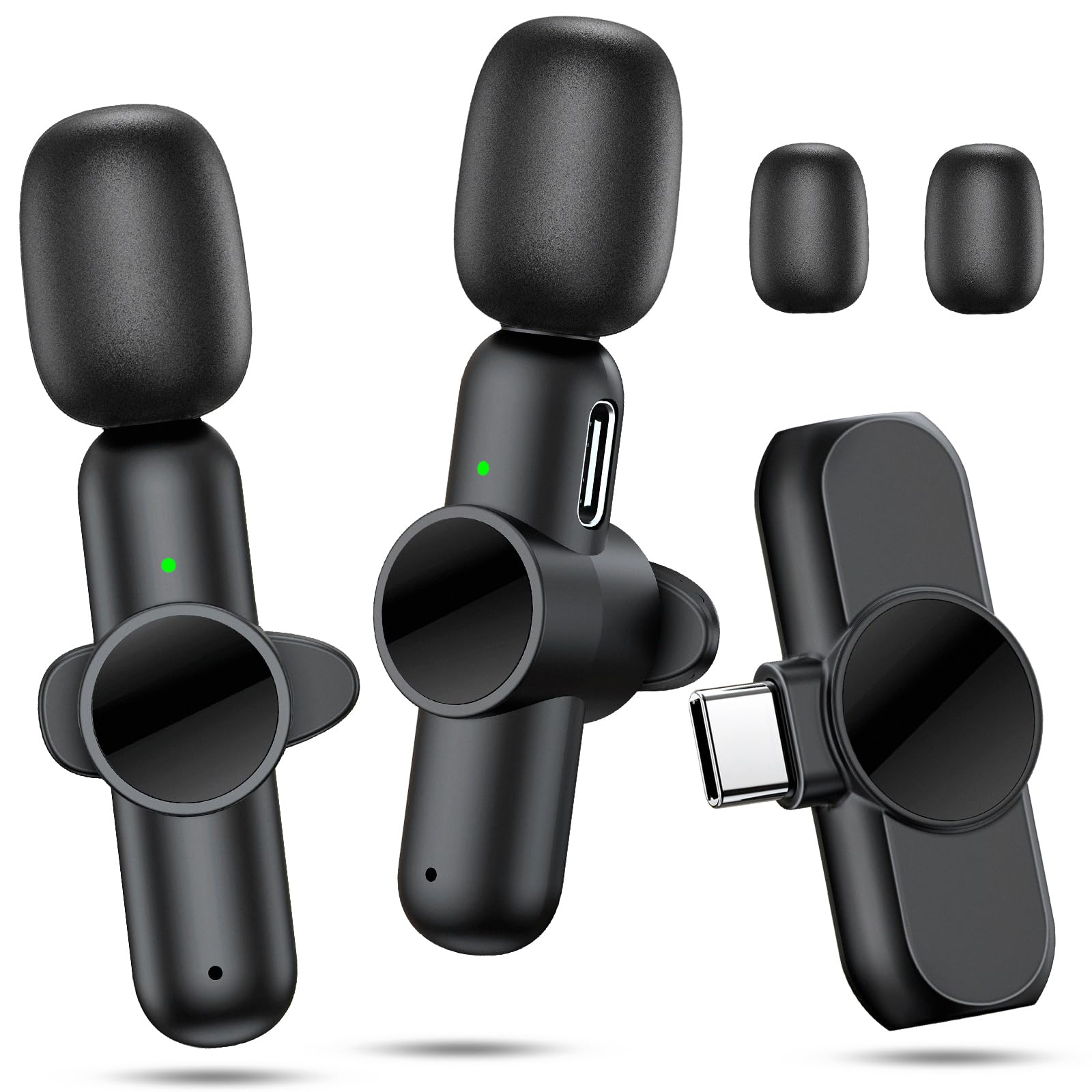 Wireless Mini Microphone for iPhone 15-16 and Android Phone, CDMVAB USB ...