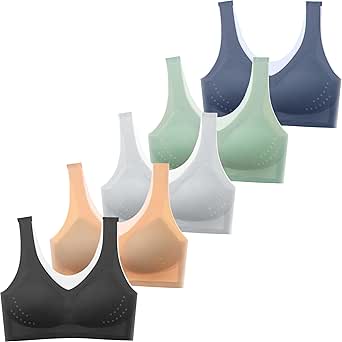Genérico 5PCS Seamless Ice Silk Bra Yooje Posture Correcting Bra Anti ...