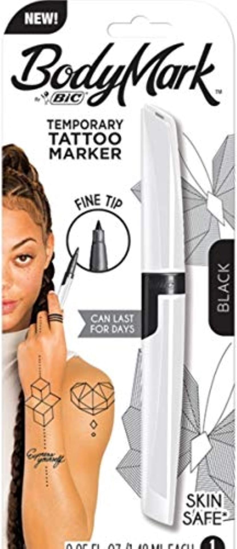 Bic Bodymark Temporary Tattoo Marker Fine Tip Black | Desertcart INDIA