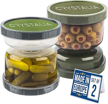 Amazon.com: Crystalia Pickle Jar with Strainer Lid, 4oz, Pack of 2 ...