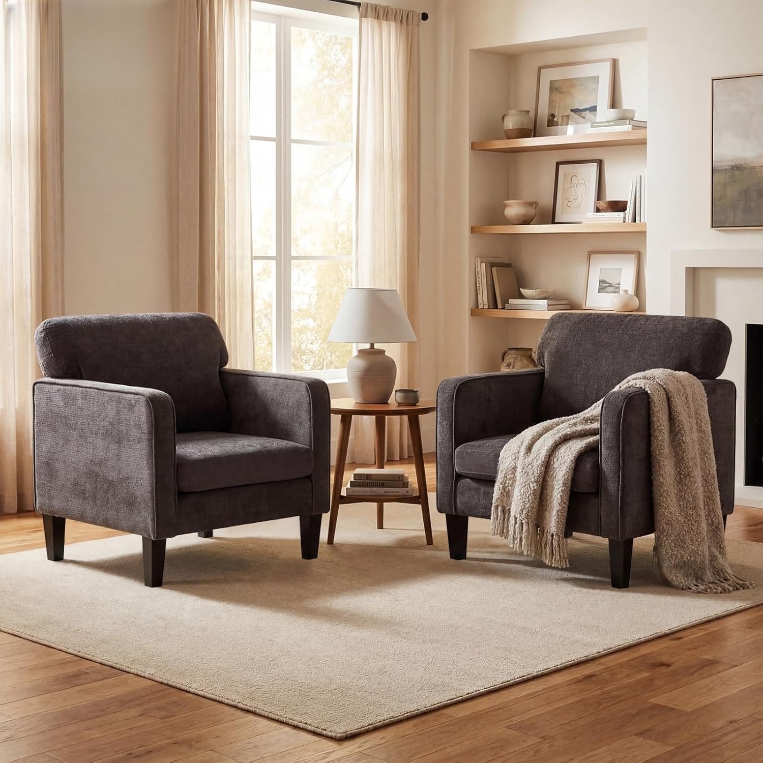 Amazon.com: HAPPYMONT Modern Accent Chairs for Living Room, Corner ...
