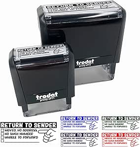 Amazon.com : Return to Sender Fill-in Letter Mail Self-Inking Rubber ...