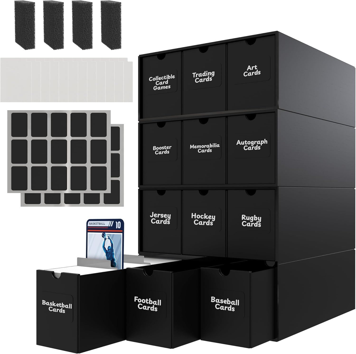 Amazon.com: NNMUSH Trading Cardboard Card Storage Box with Label 7200 ...