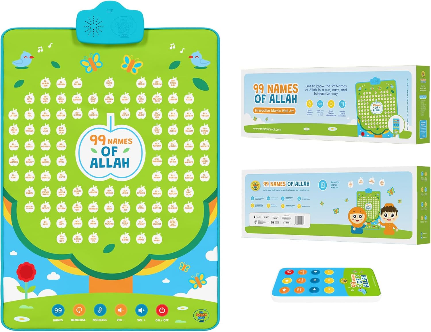 Amazon.com: My Salah Mat 99 Names of Allah Interactive Islamic Wall Art ...