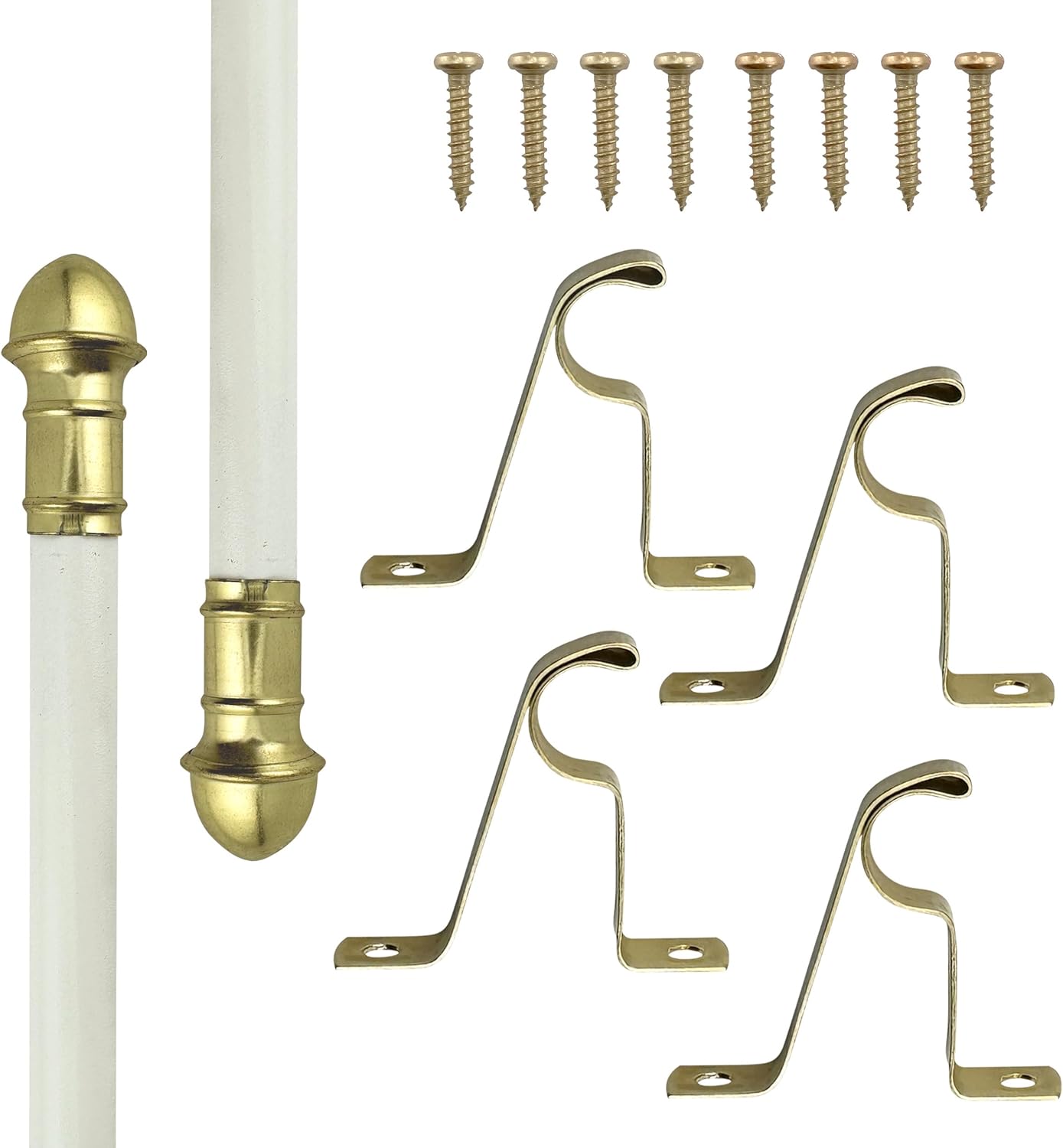 Amazon.com: Amazing Drapery Hardware 7/16 Inch White Cafe Rods with ...