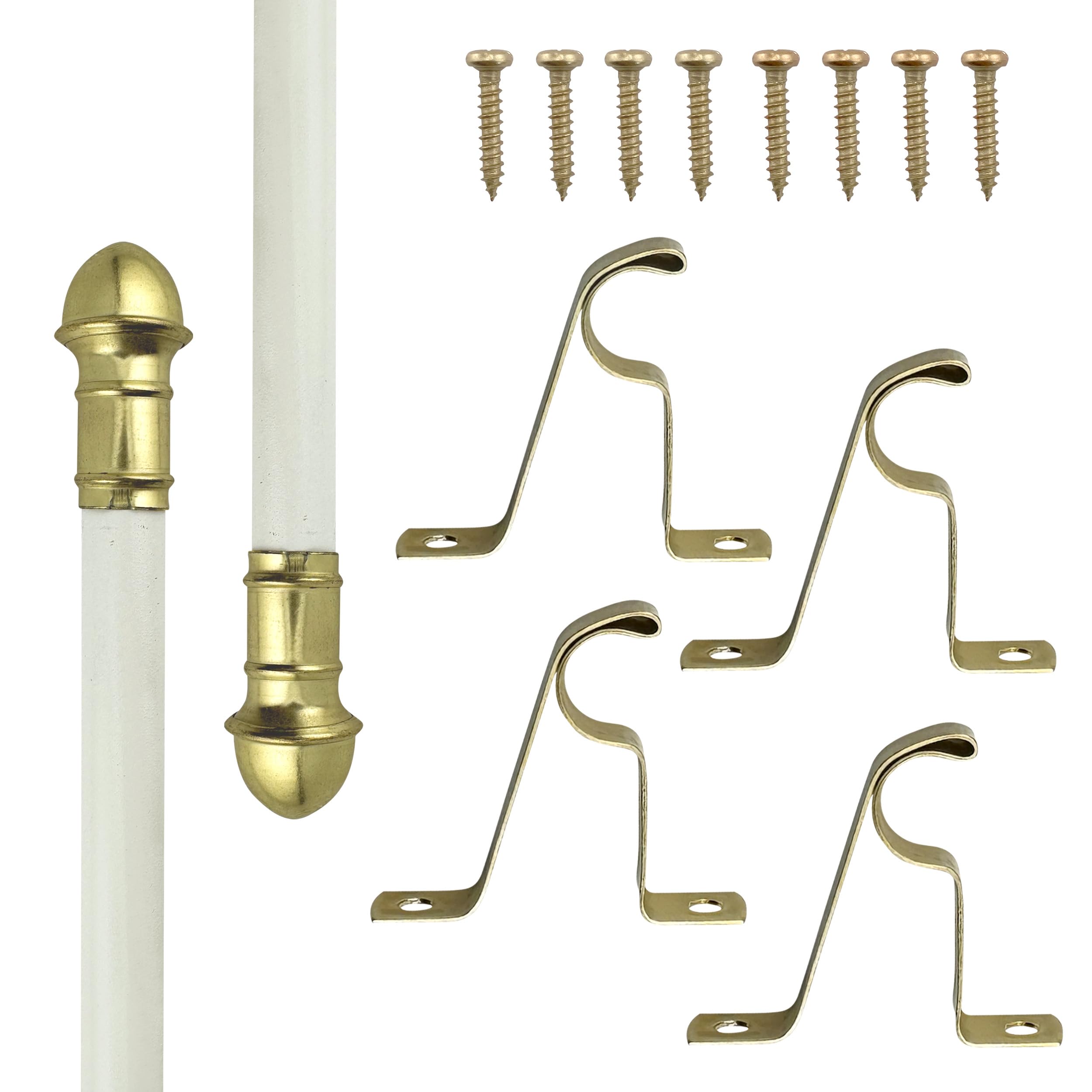 Amazon.com: Amazing Drapery Hardware 7/16 Inch White Cafe Rods with ...