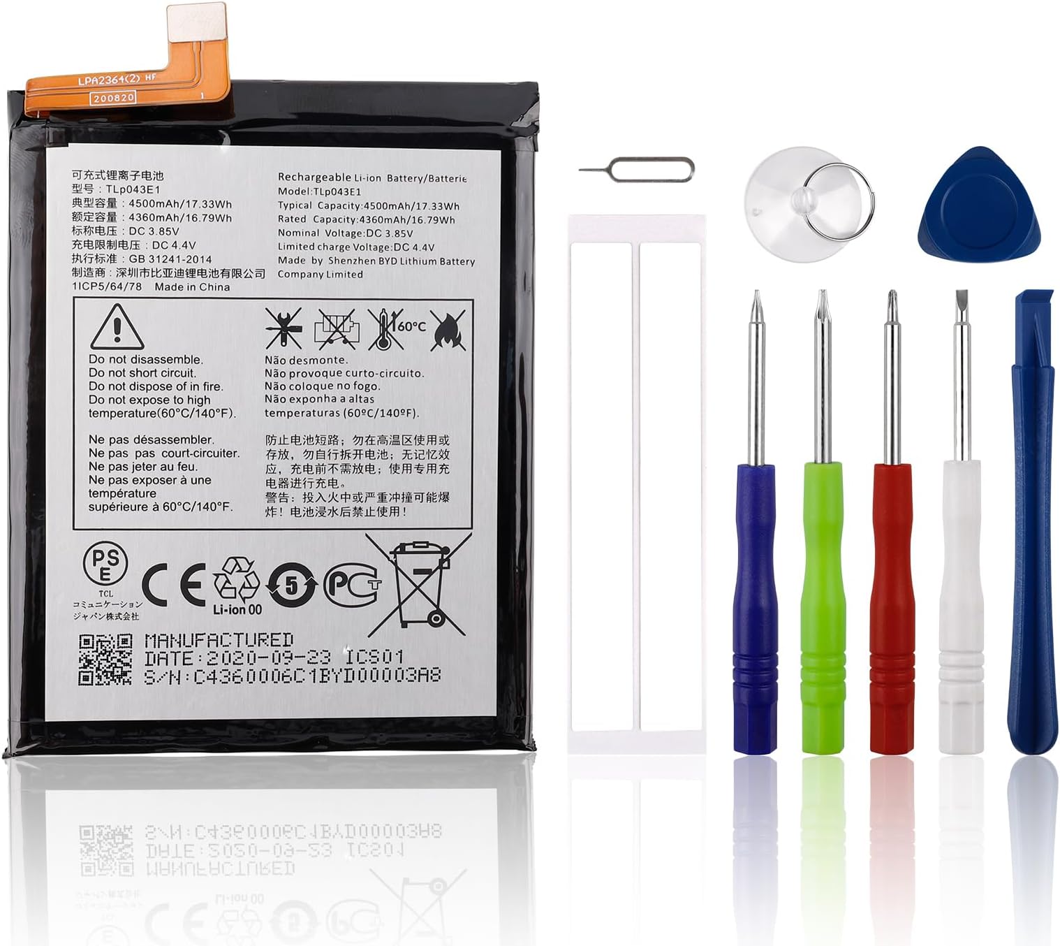 Amazon.com: E-YIIVIIL Replacement Battery TLP043D1 TLP043D7 Compatible ...