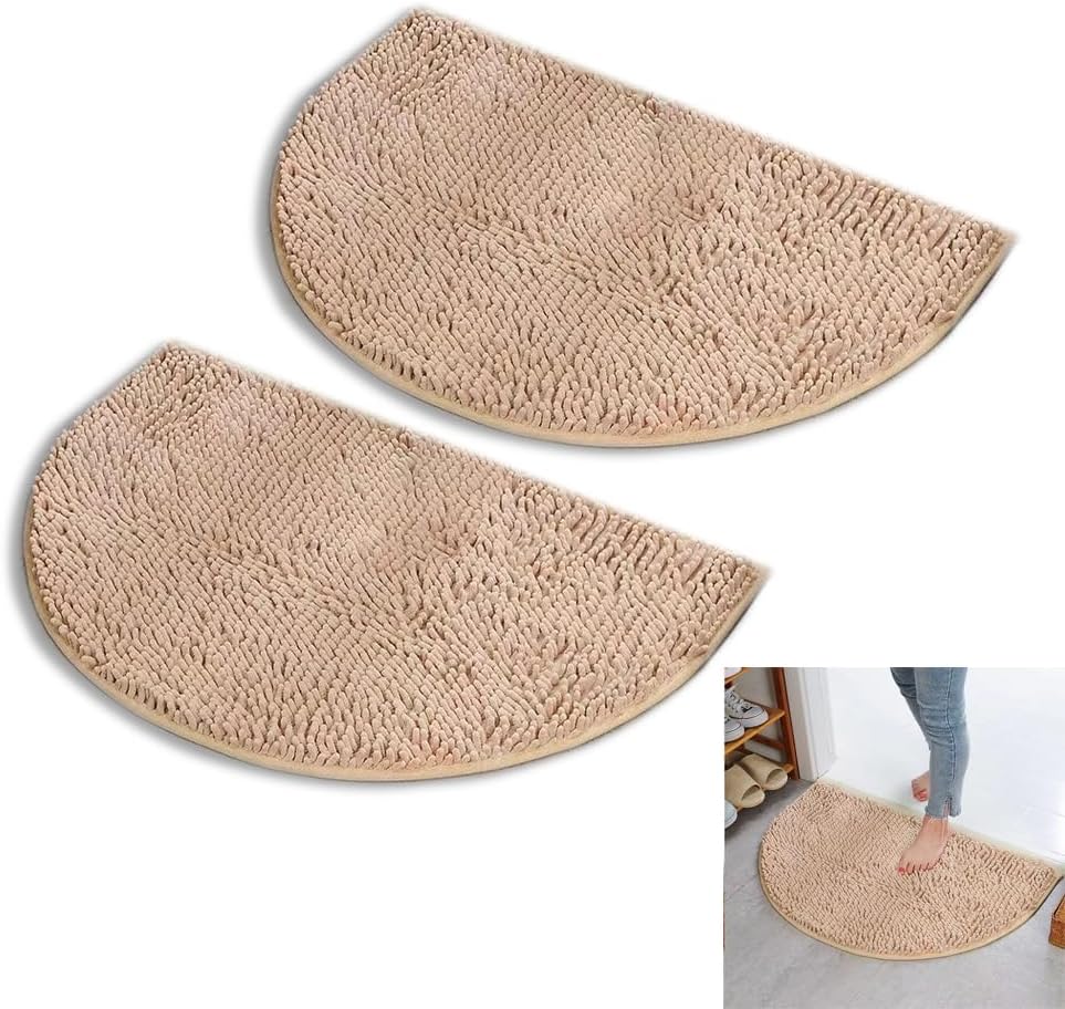 Amazon.com: CHENSHUO Semi Circle Bathroom Floor Rug, Chenille Bathroom ...