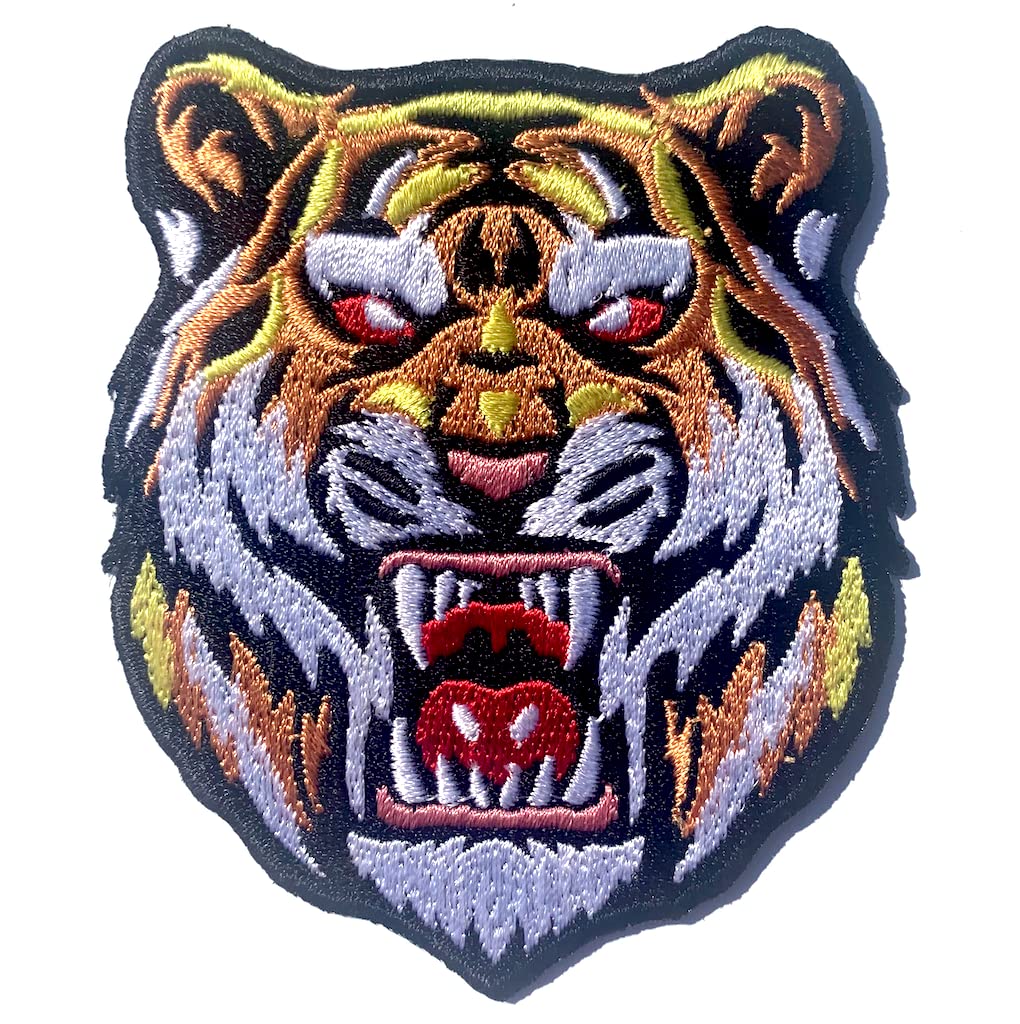 Amazon.com: The Roaring Bengal Striped Tiger Patches Embroidered Iron On Sew On - Applique Patch ...