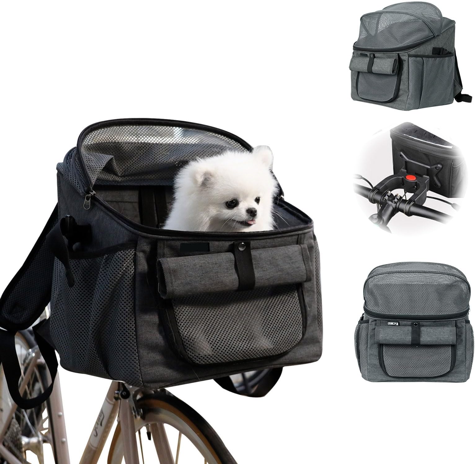 Hunde Fahrradbox Biker Box Fahrradkorb Bis 7 Kg Schwarz Grau Hundeshop