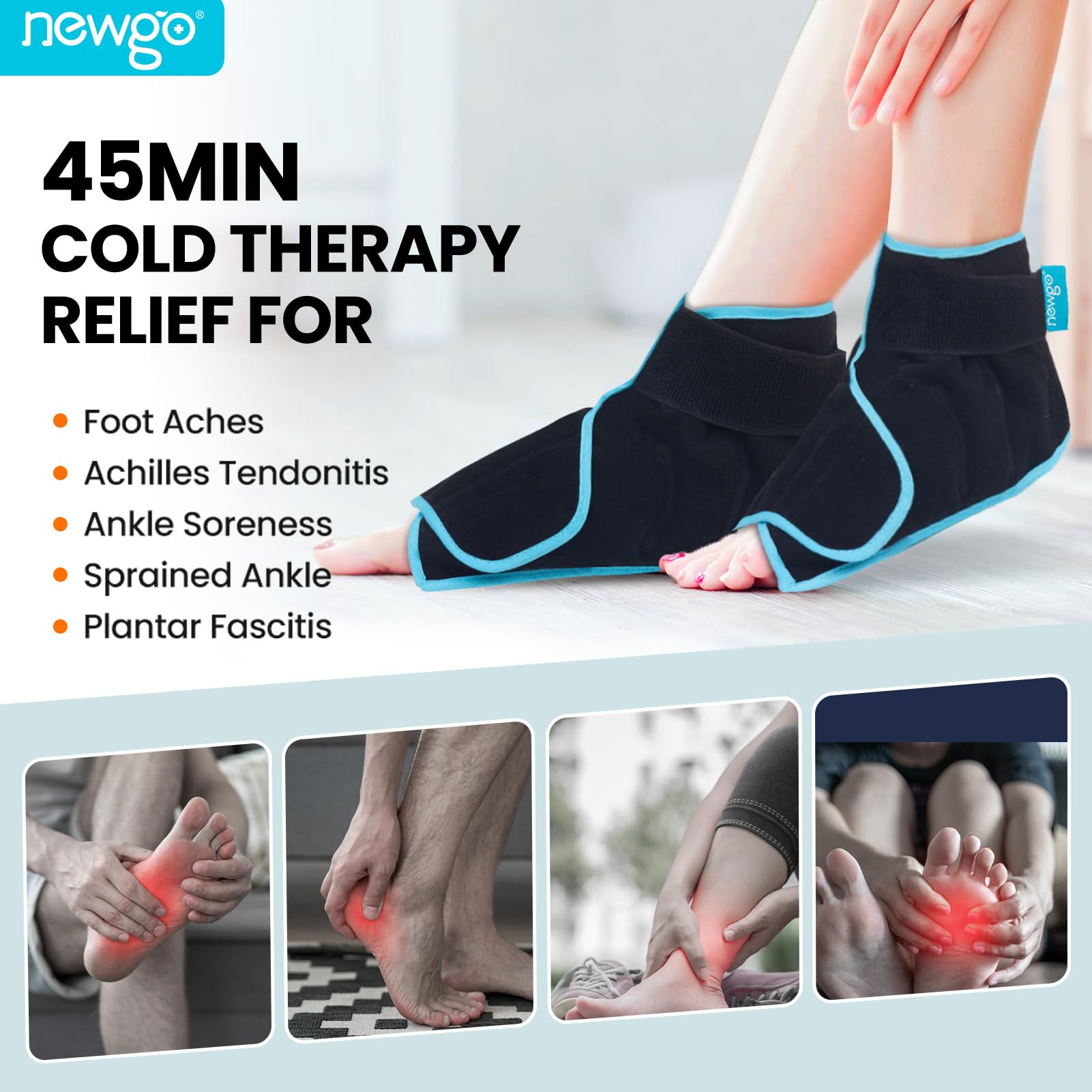 Snapklik.com : NEWGO Ice Packs Foot Surgery Reusable, Ankle Ice Pack ...