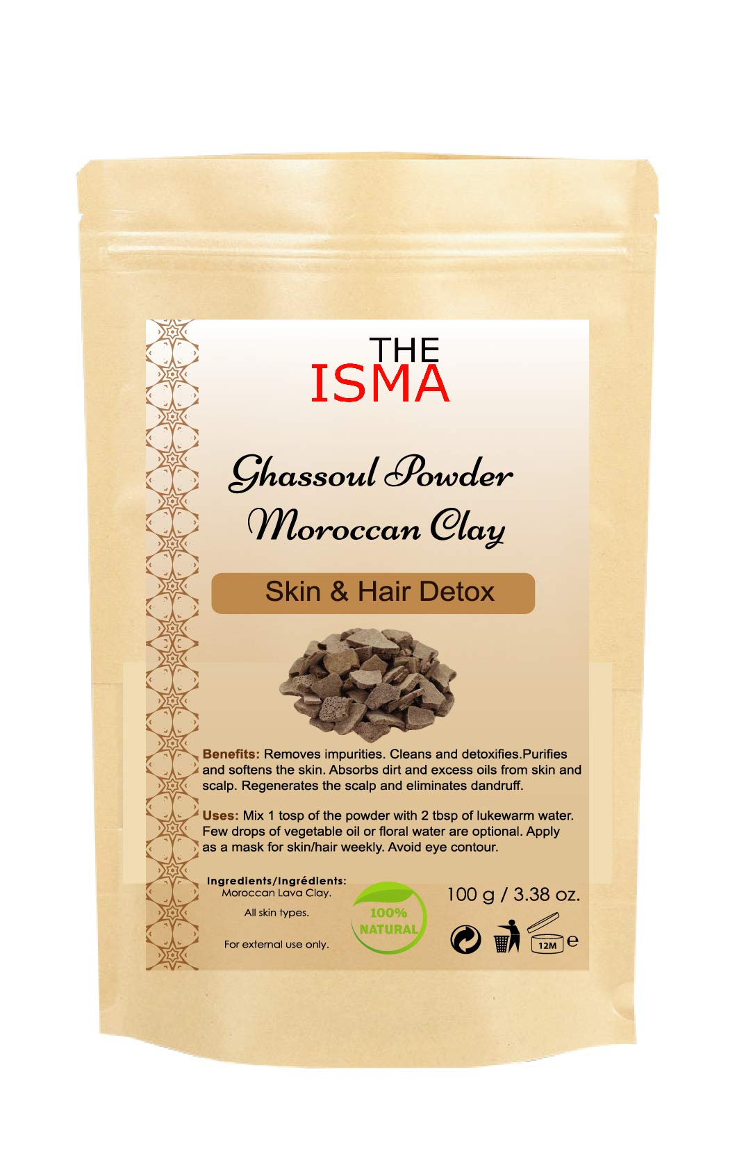 Moroccan Clays Ghassoul Powder, Green Clay, Red Clay and White Clay of ...
