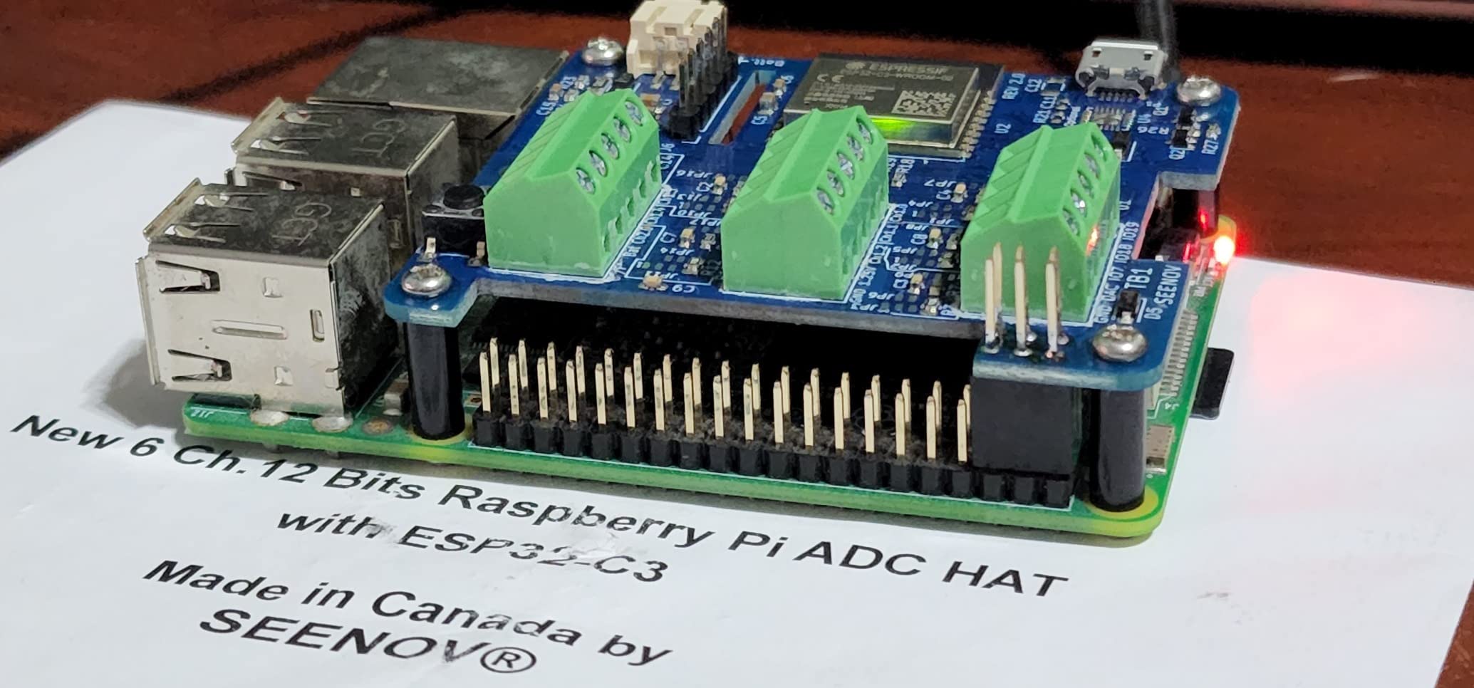 Amazon.com: Seenov Raspberry Pi 6 通道 12 位元類比數位 ADC,輸入 1V 至 ±12V,ADC 適用於 Pi 或任何啟用 WiFi 的裝置,內建 ...