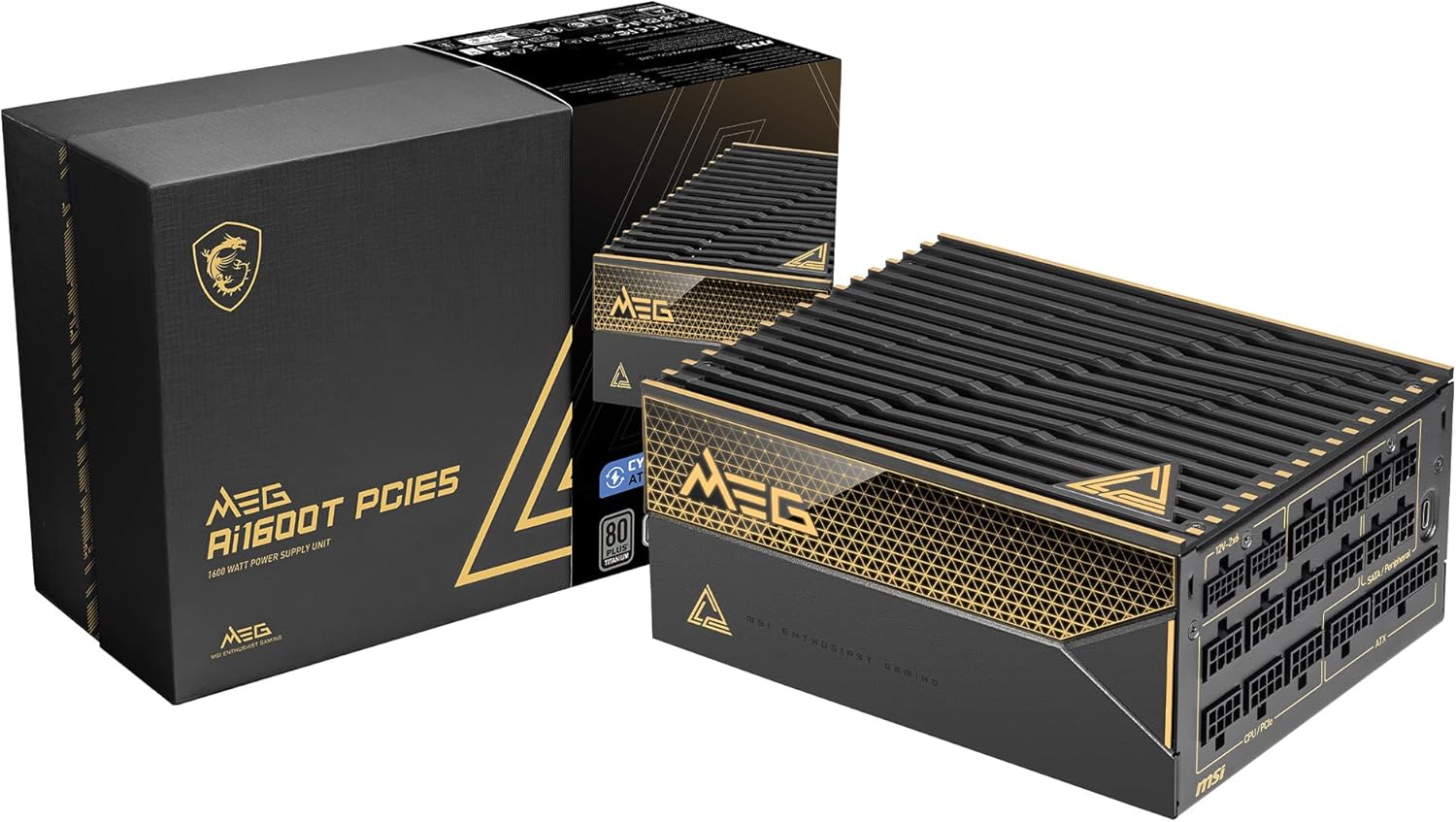 MSI MEG Ai1600T PCIE5 ATX 3.1 Gaming Power Supply - Full Modular - 80 ...