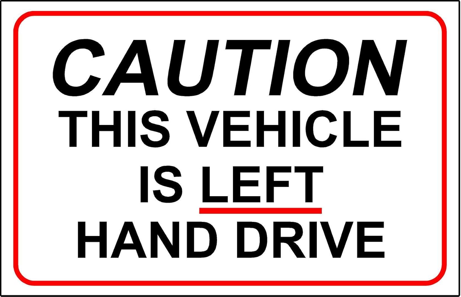 Left Hand Drive Sticker Sign Camper HGV American CAR 140mm x 90mm ...