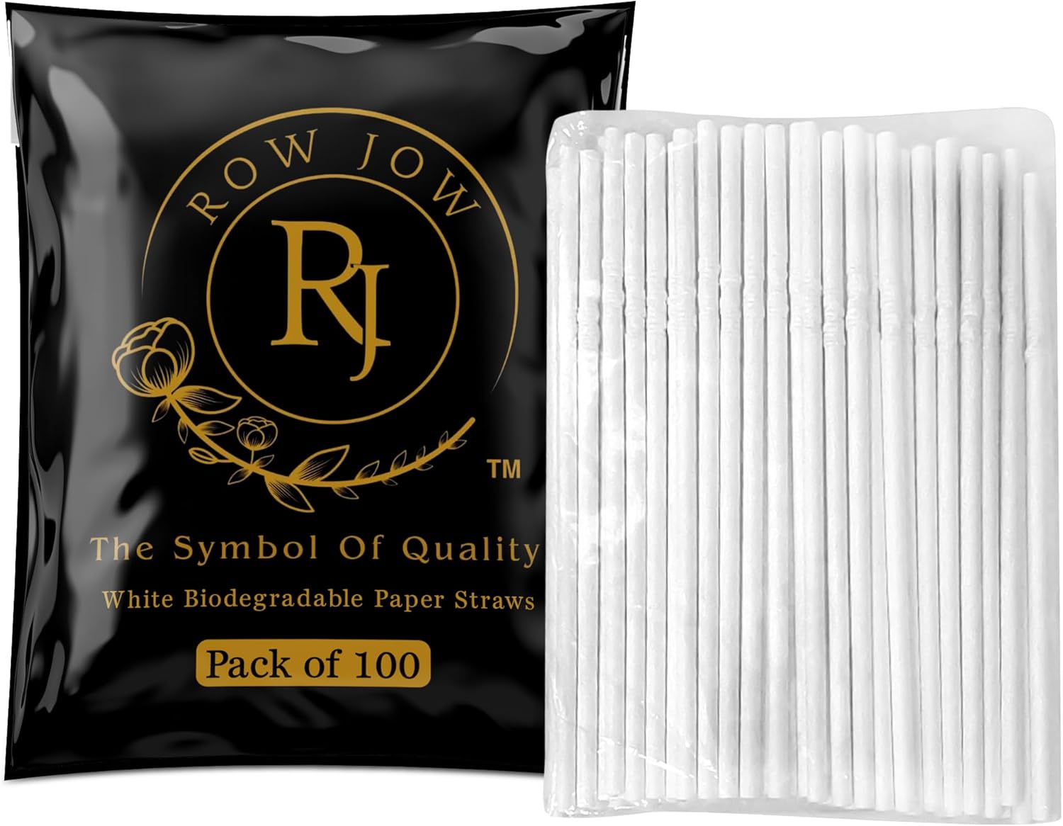 Amazon.com: Row Jow 24 Hours Flex Paper Straws - (100pcs Paper Straws ...