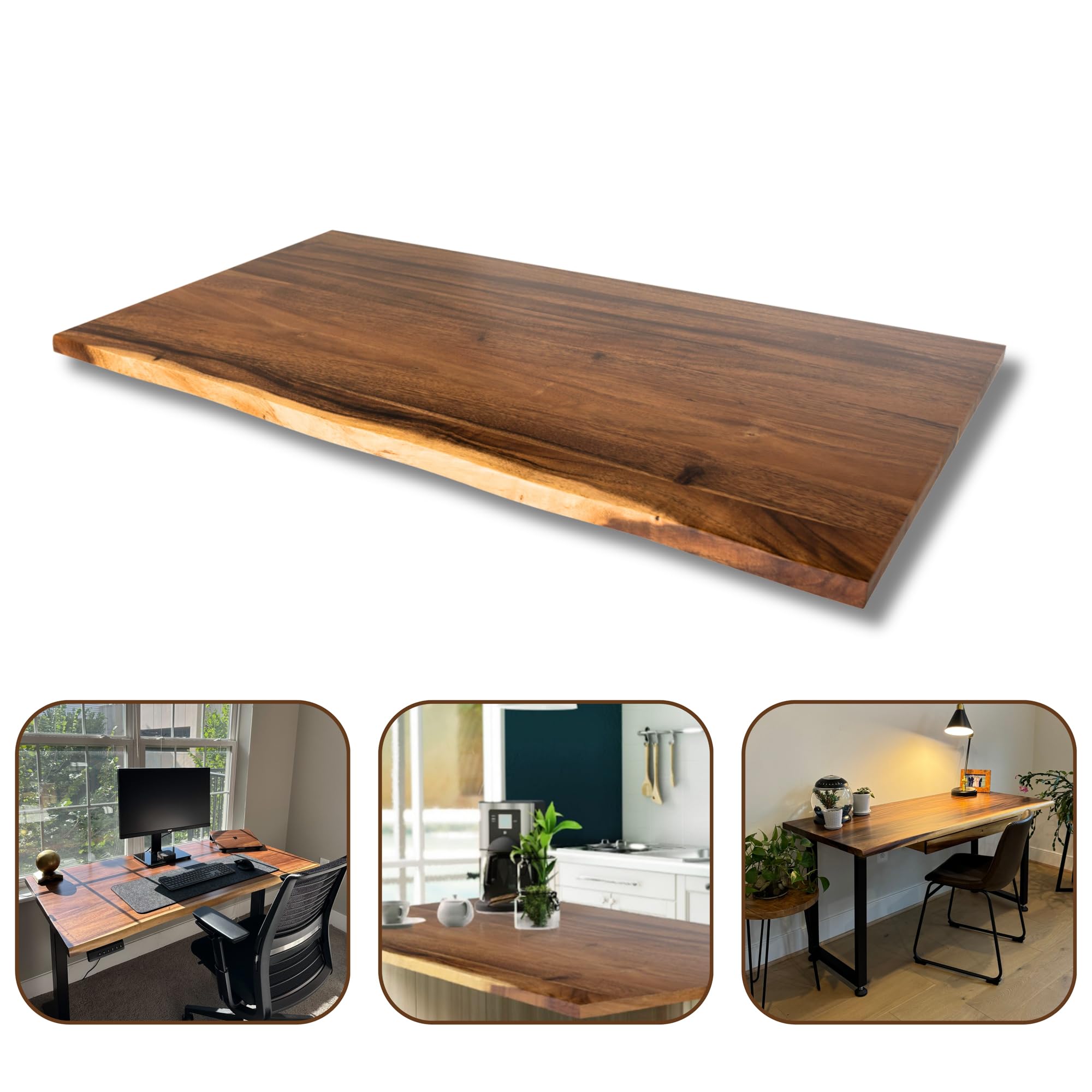 Amazon.com - Table Top - Walnut Solid Wood Table Top, Live Edge Wood ...