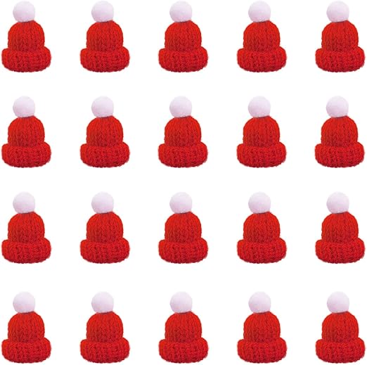 SKHAOVS 20 Pieces Mini Christmas Hat Christmas Mini Knitted Hat,Mini ...