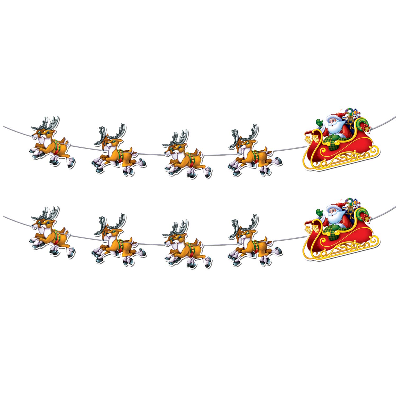 Amazon.com: Beistle Santa and Sleigh Streamer Pack of 2 : Home & Kitchen