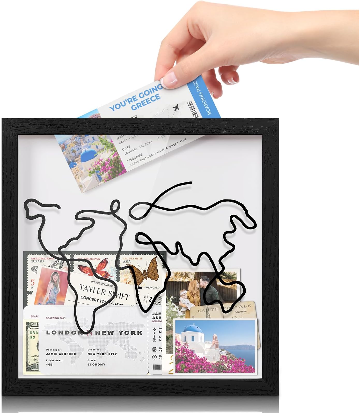 Amazon.com - 8X8 Shadow Box Frame, Wood Photo Storage Box in White ...