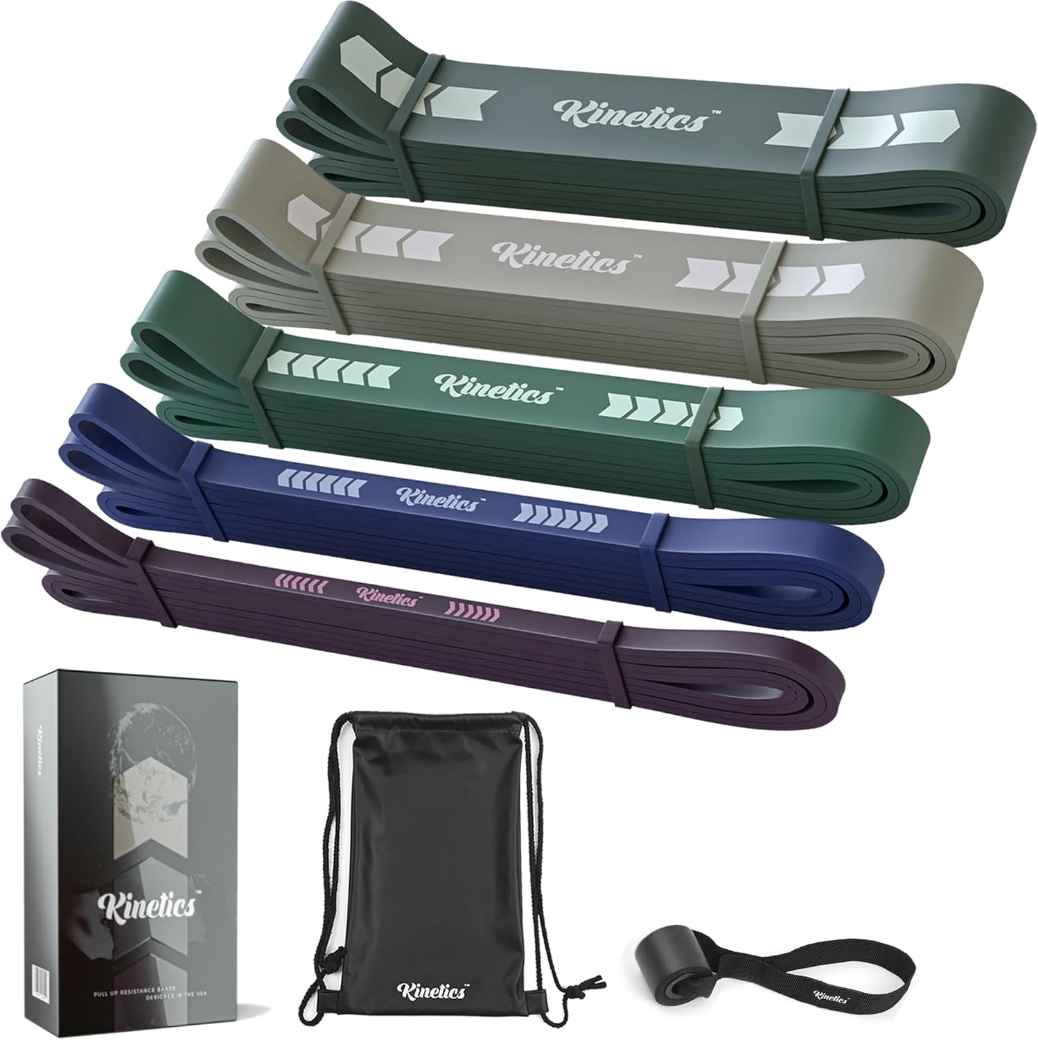 KINETICS Pull Up Resistance Bands Set - Natural Latex Pull Up ...