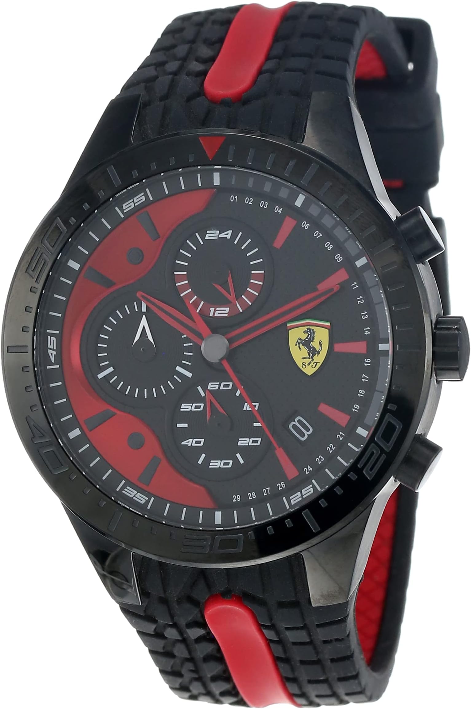 Scuderia Ferrari Mens Chronograph Quartz Watch with Silicone Strap ...
