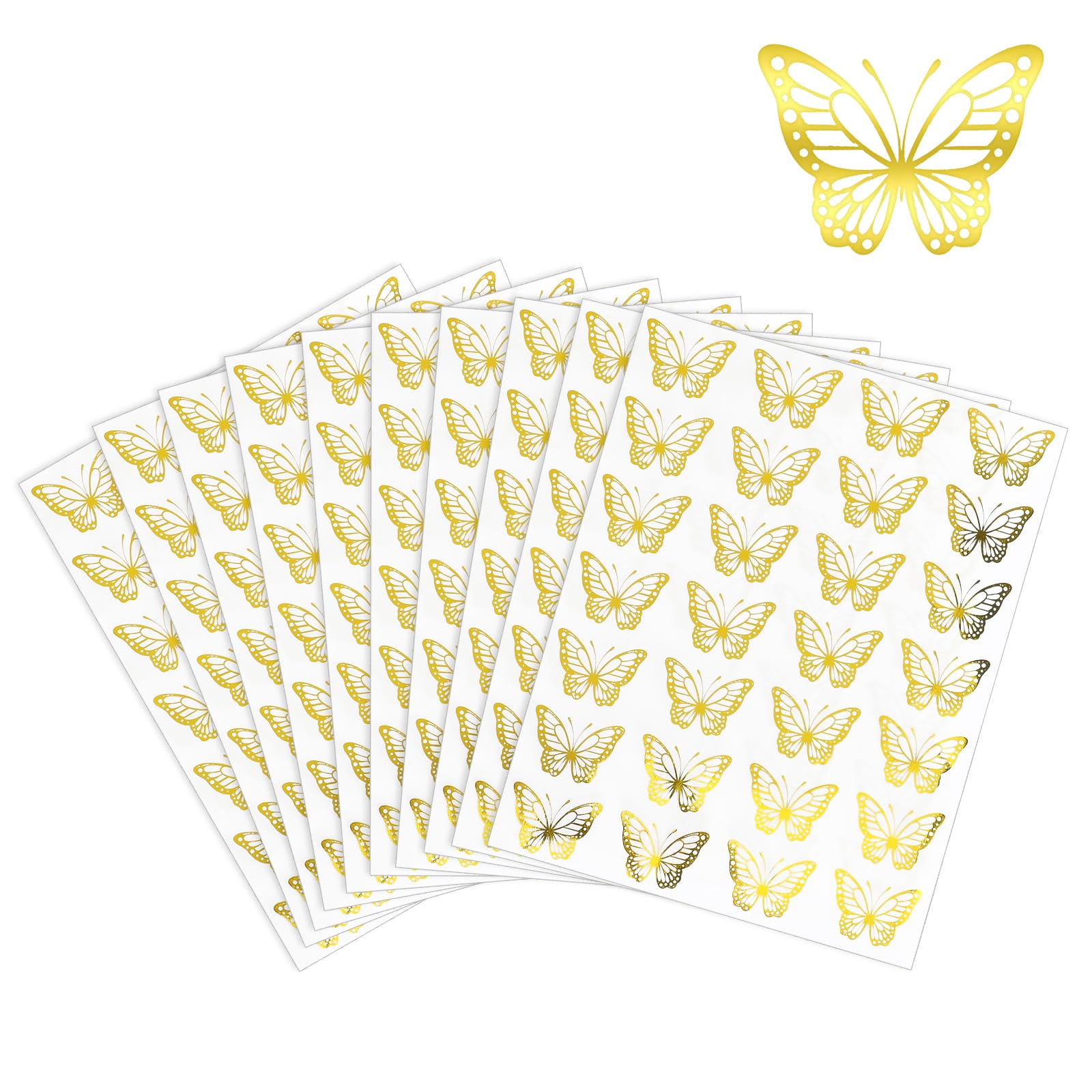 280 Pcs Butterfly Stickers, Gold Butterfly Envelope Seals Stickers ...