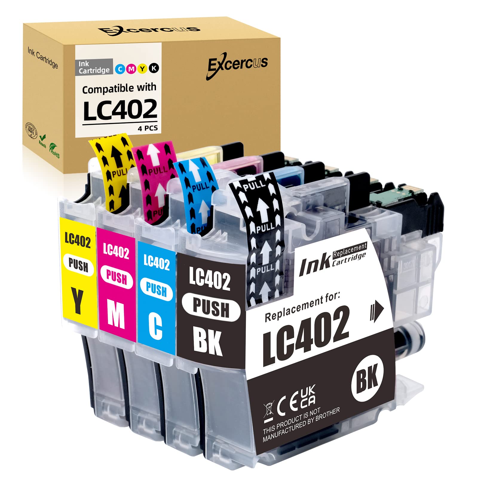 Amazon.com: EXCERCUS LC402 Ink Cartridges Compatible for Brother LC 402 ...
