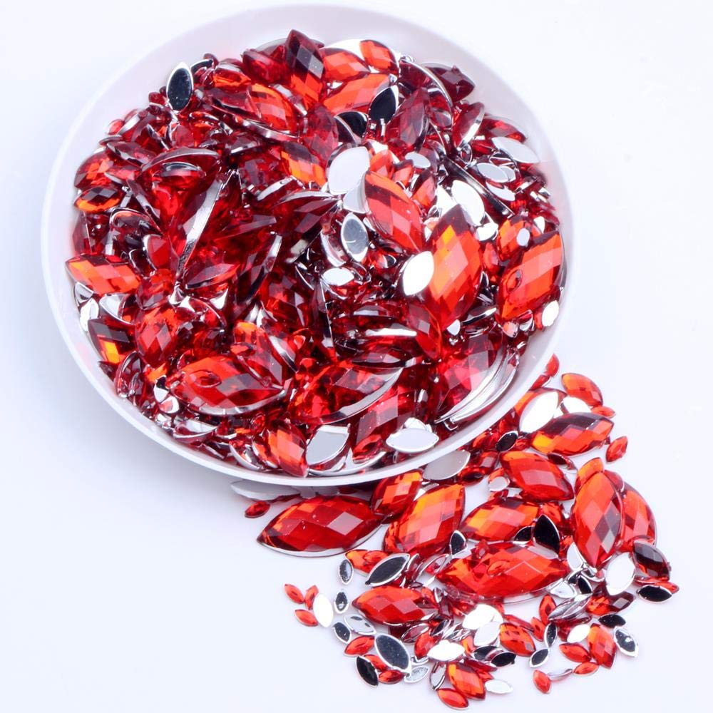 Acrylic Rhinestone Strass 6x12mm 5000pcs DIY Rhinestones Normal Colors ...