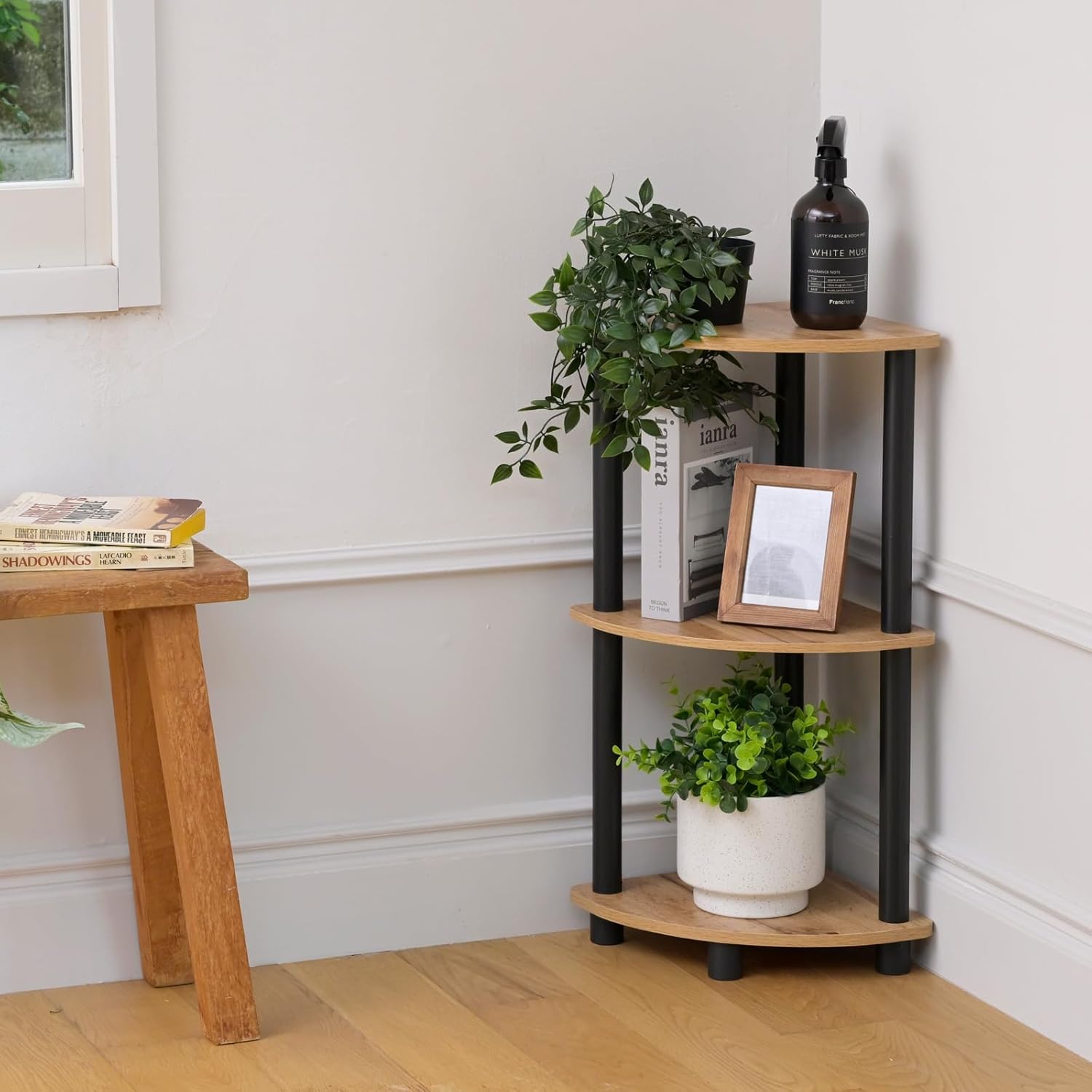 Amazon｜山善(YAMAZEN) ラック 3段 コーナー 棚 組立カンタン 軽量 スリム オープンラック シェルフ 収納棚 一人暮らし 幅 ...