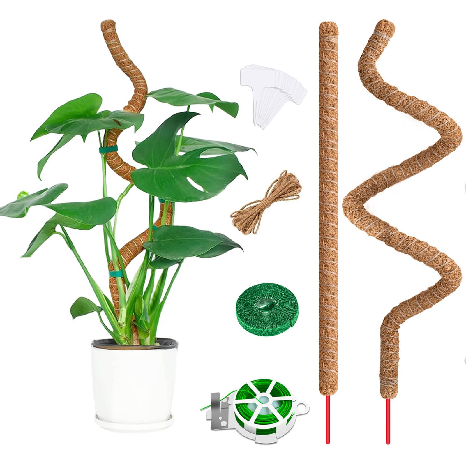 Moss Pole,Moss Pole for Plants,2Pcs 45 Inches Bendable Moss Poles for ...