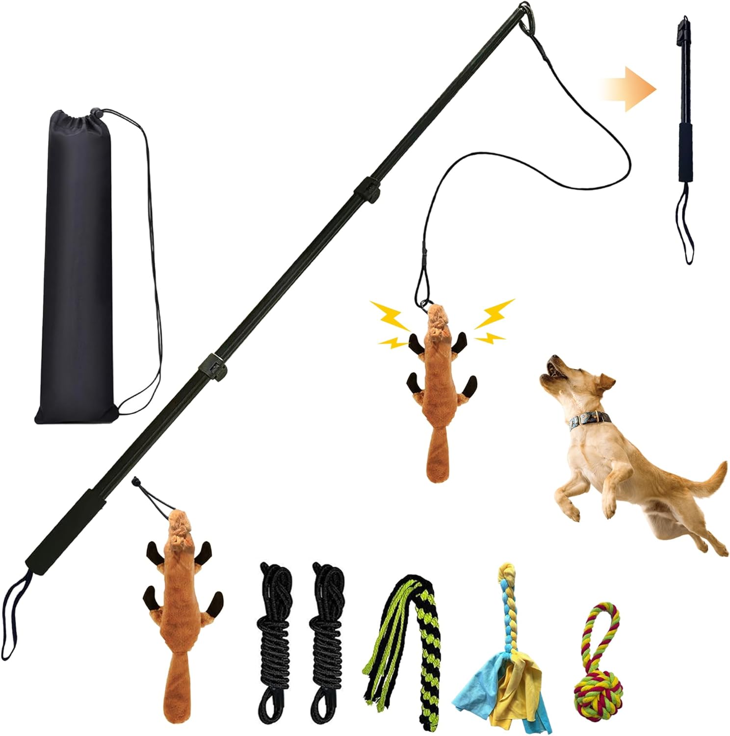 Amazon.com : GRETMIX Flirt Pole for Dogs, Interactive Dog Toys ...