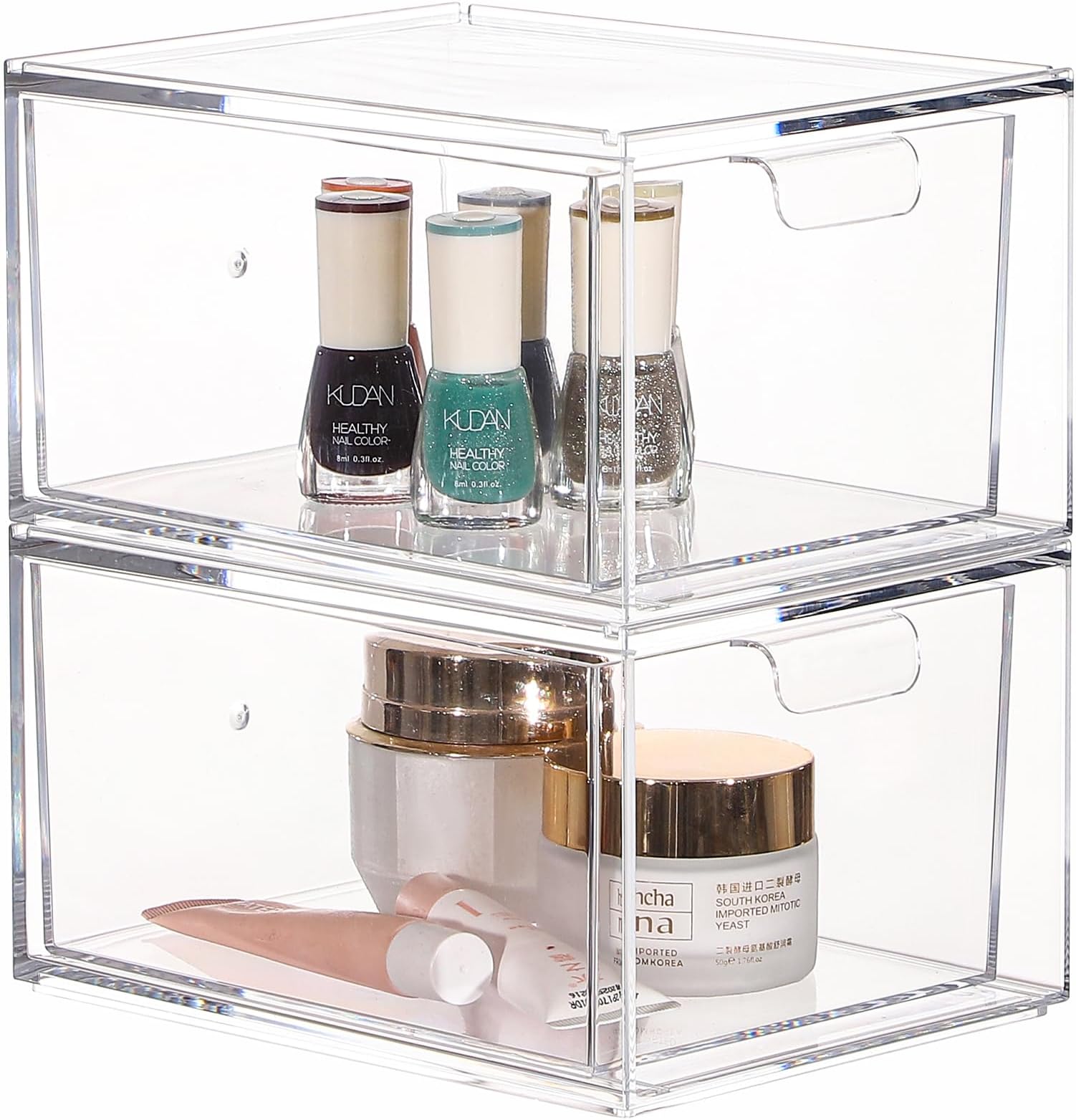 Amazon.com: SMARTAKE 4 Pack Stackable Makeup Organizer Drawers, Acrylic ...