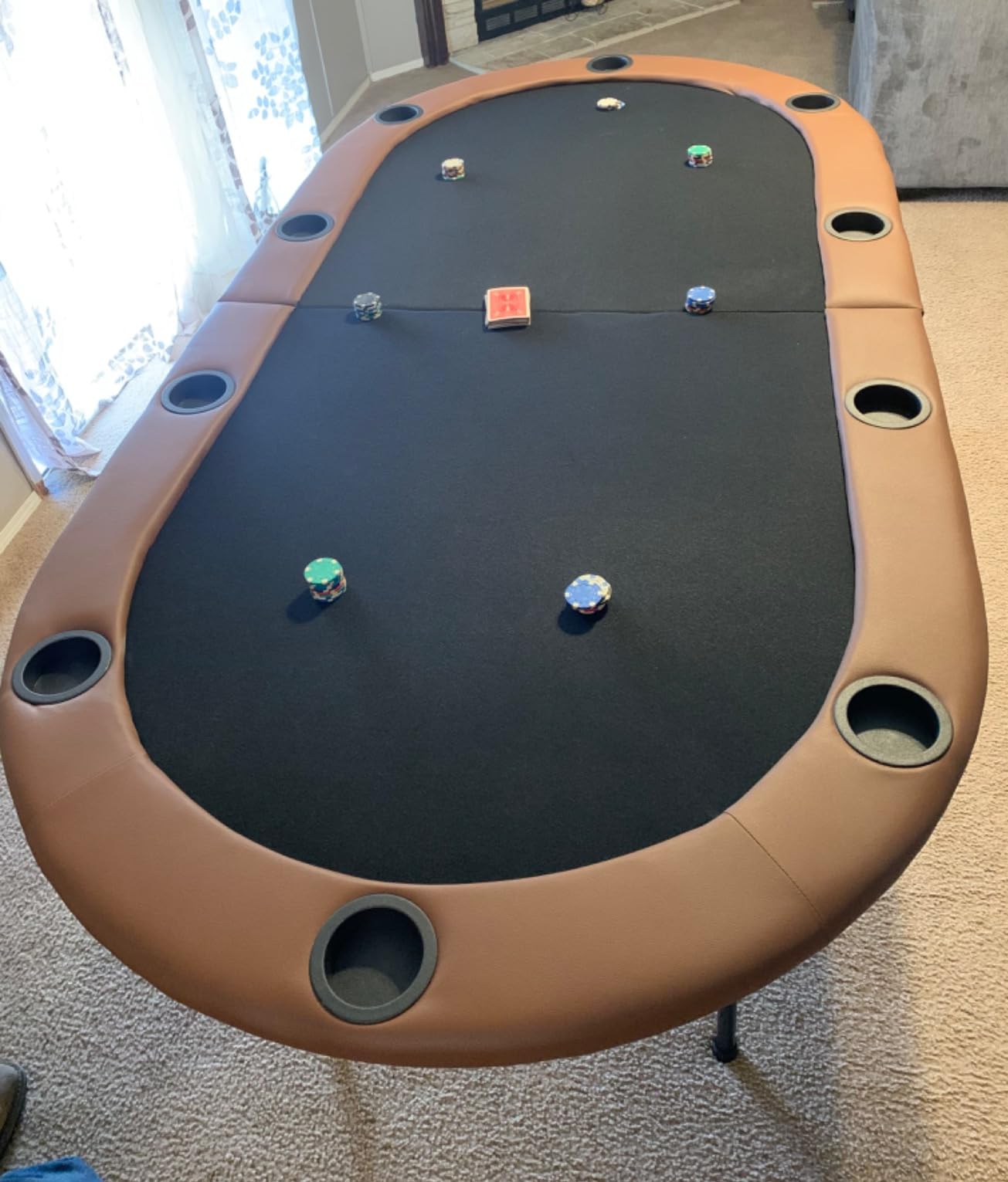 Amazon.com: Portable Poker Table Foldable 10 Player Texas Holdem Poker ...