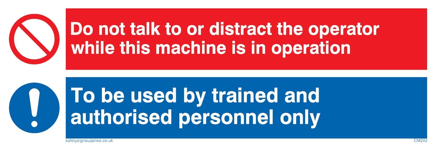 Viking Signs CM202-L15-V "Do Not Talk Or Distract Machine Operator ...