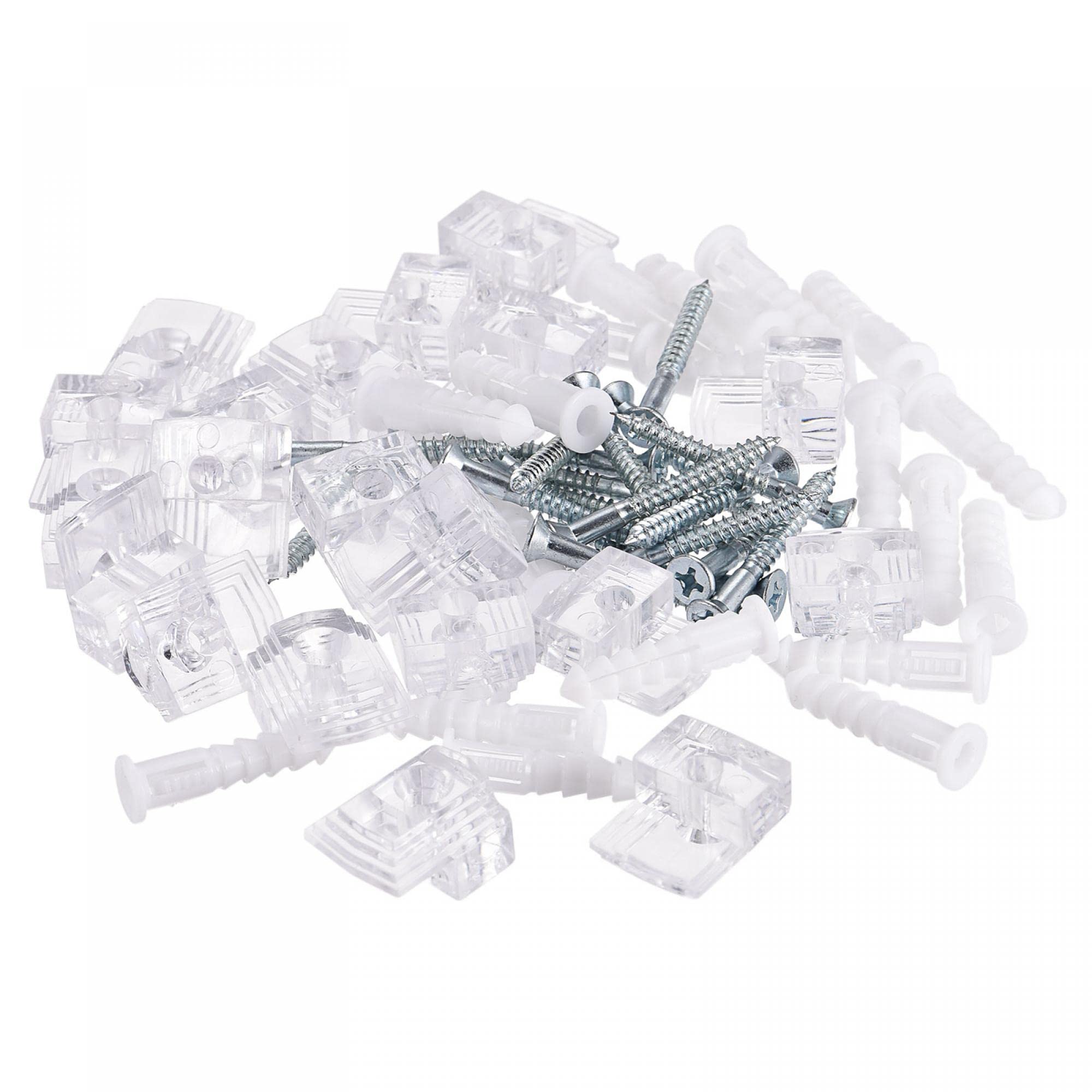 uxcell Glass Retainer Clips Kit, 16mmx21mm Cabinet Door Clips Mirrors ...
