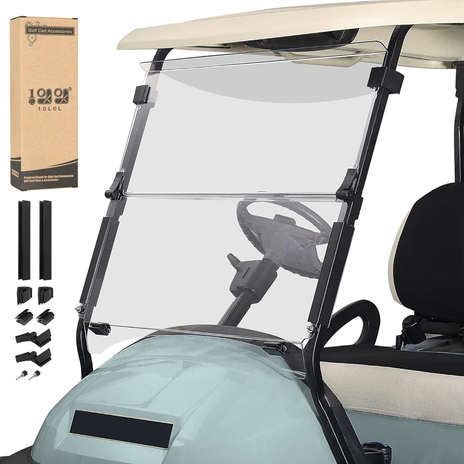 Amazon.com: 10L0L Golf Cart Windshield for Club Car Precedent Gas or ...
