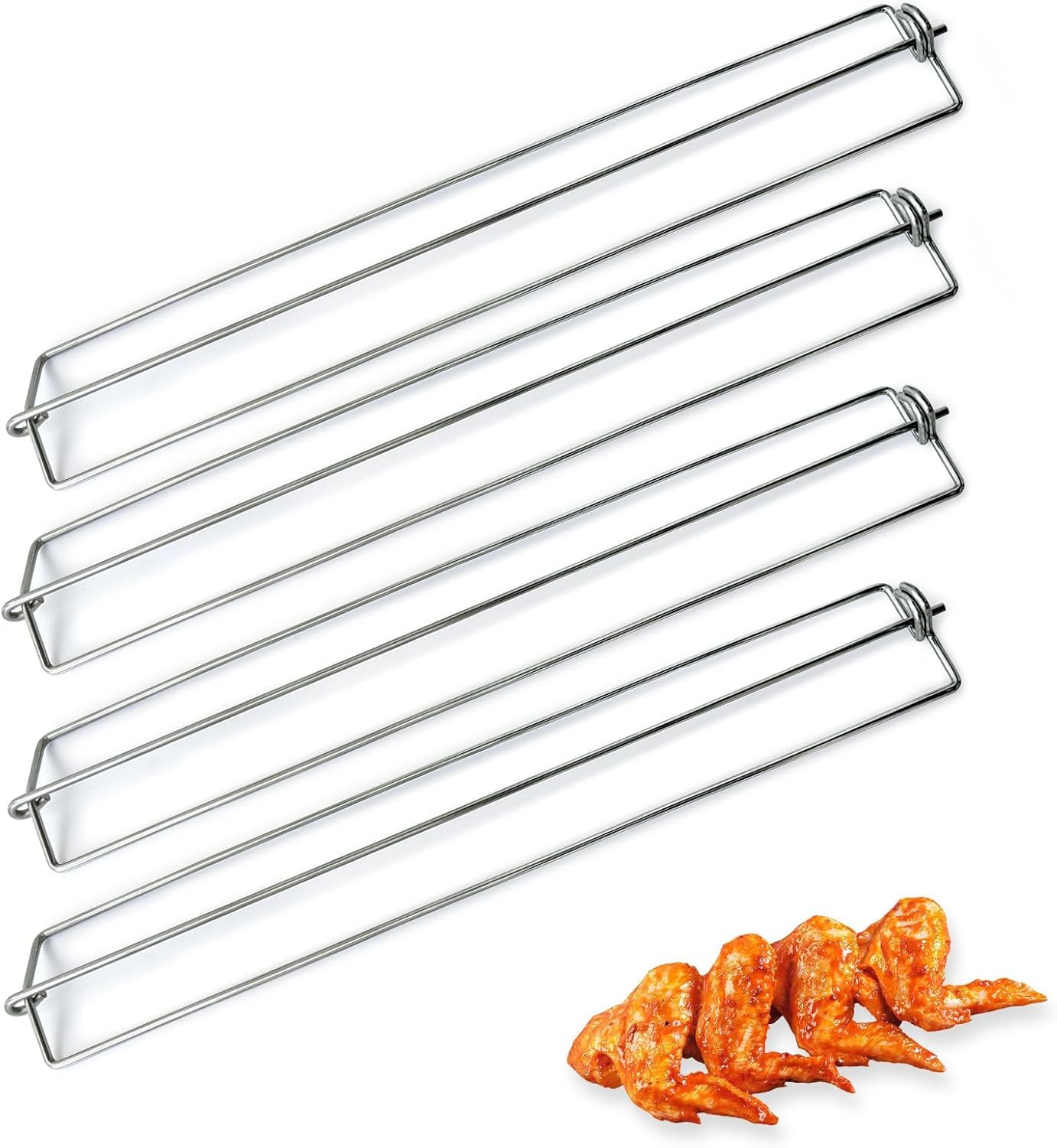 Chicken Wing BBQ Forks, 4Pcs Wing Rails for Grilling Chicken Wings ...