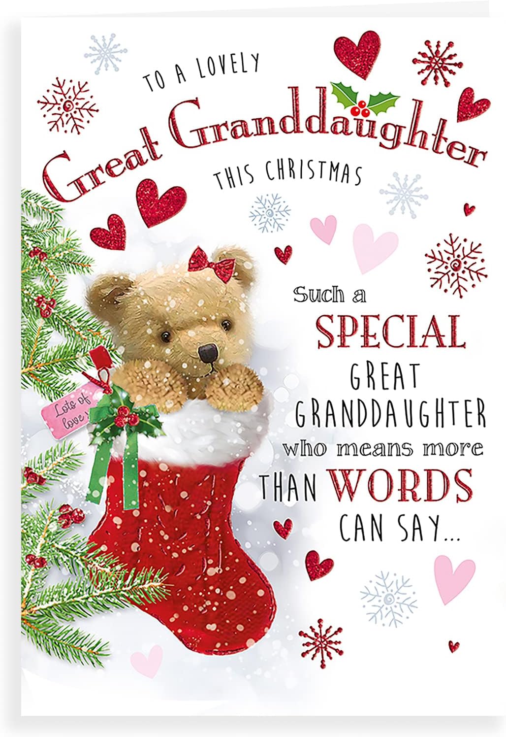 Regal Publishing Character Christmas Card Great Granddaughter - 9 x 6 ...