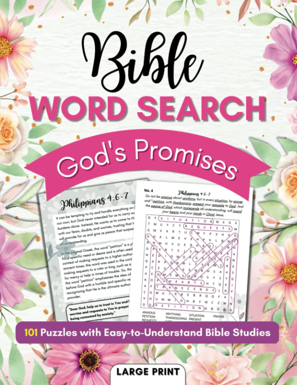 God's Promises Bible Word Search: 101 Large Print Puzzles with ...