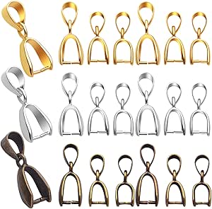 Amazon.com: 45pcs 3 Sizes Pinch Clip Bails Brass Claw Bail Finish ...