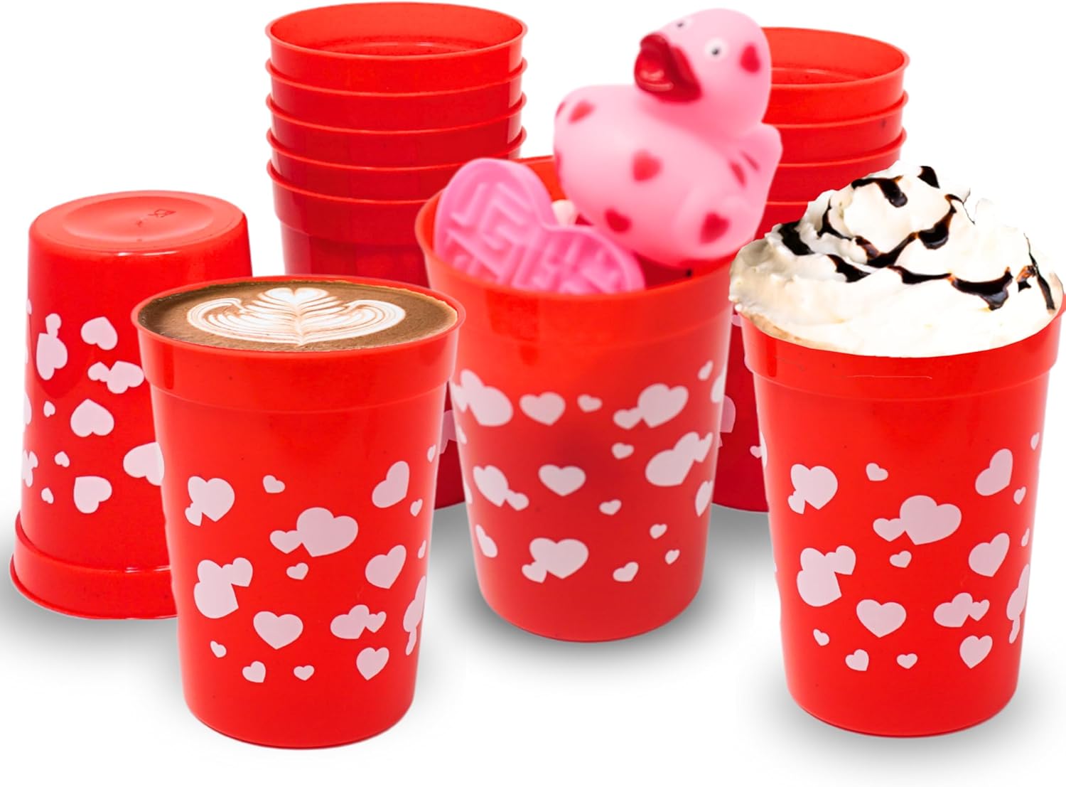Amazon.com: 4E's Novelty Kids Valentine's Day Plastic Reusable Cups 8 ...
